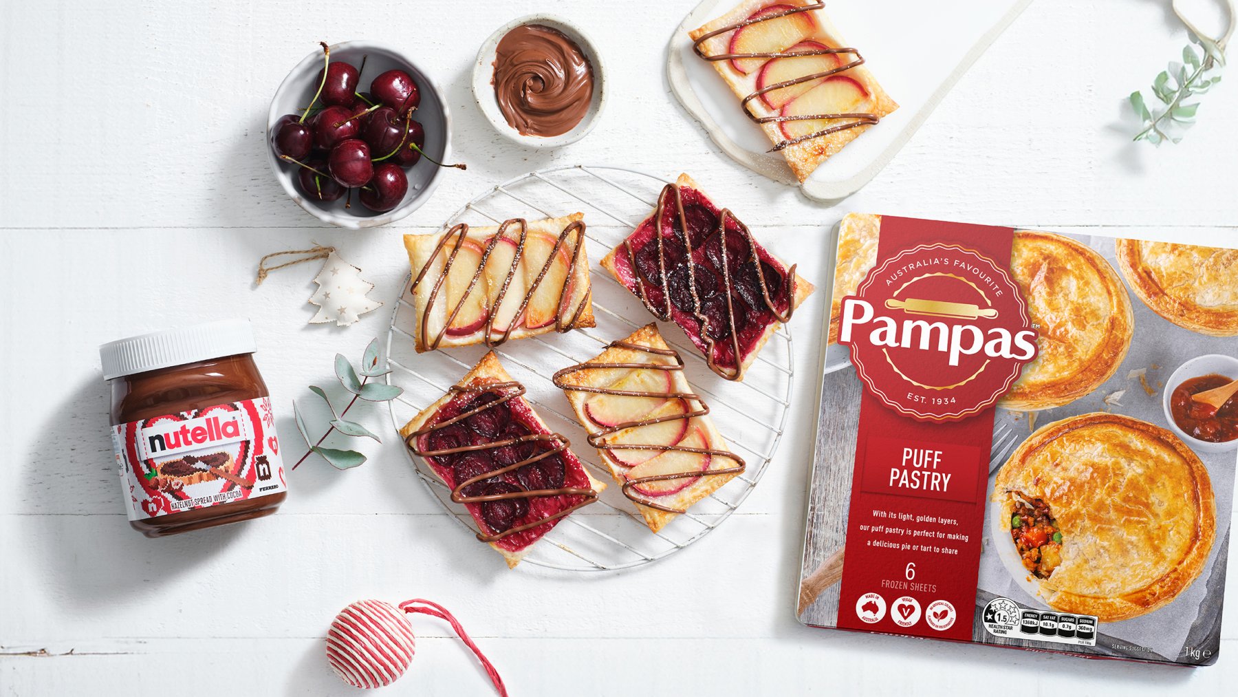 Upside-Down Plum or Cherry Tarte with Nutella Drizzle | Pampas